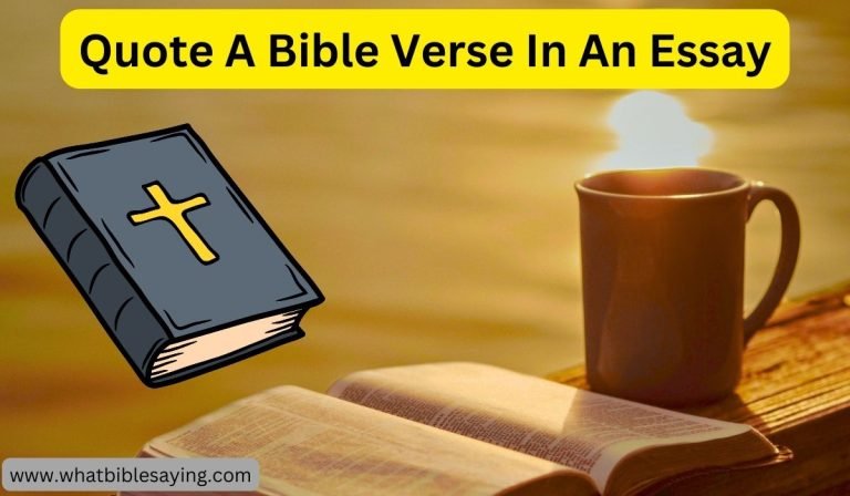 How Do You Quote A Bible Verse In An Essay? A Complete Guide - What ...